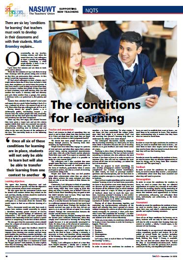 What are the six conditions for learning? – bee | Bromley Education ...