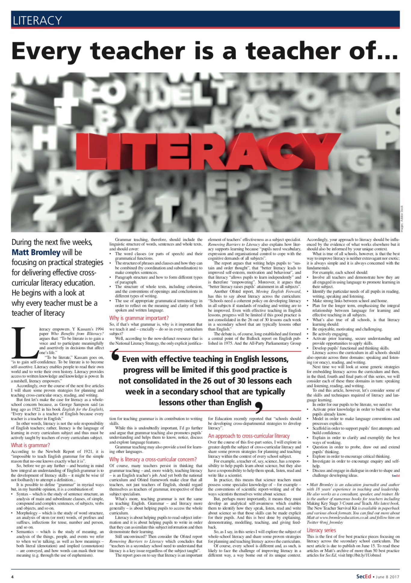 Literacy empowers (Pt1): Why every teacher is a teacher of literacy ...