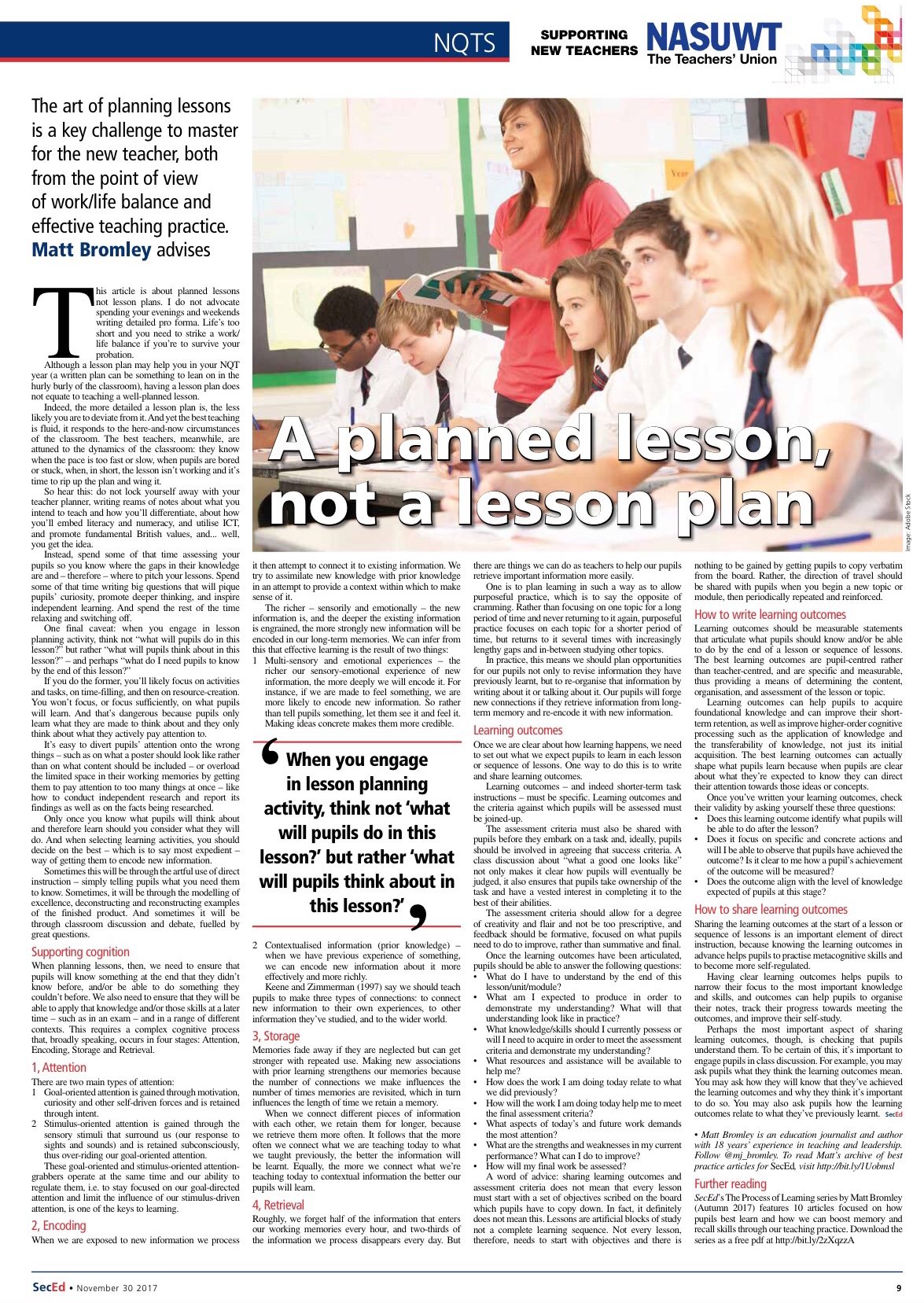 A lesson plan is not a planned lesson – bee | Bromley Education ...