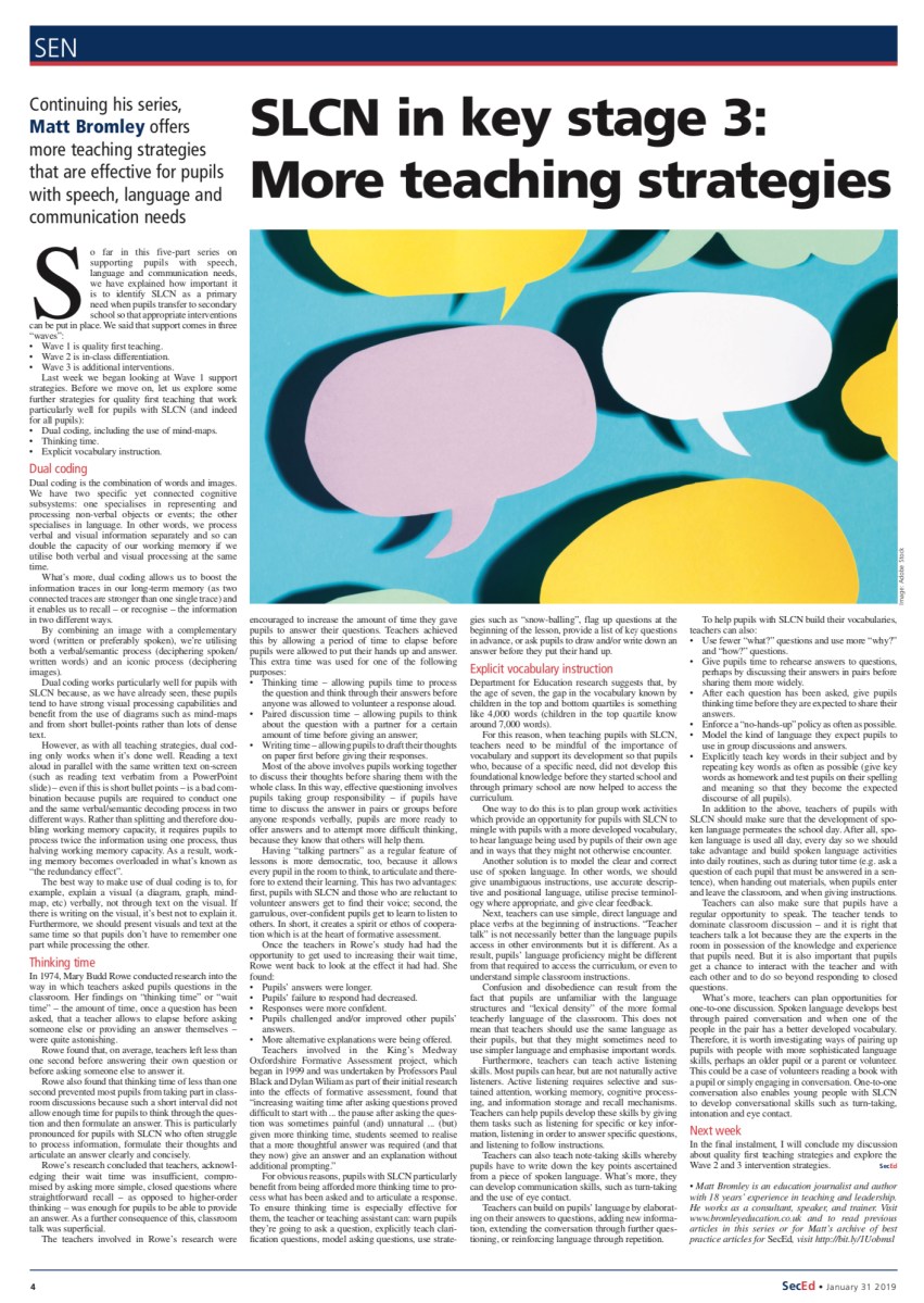 Supporting pupils with SLCN – Part 4 – bee | Bromley Education ...